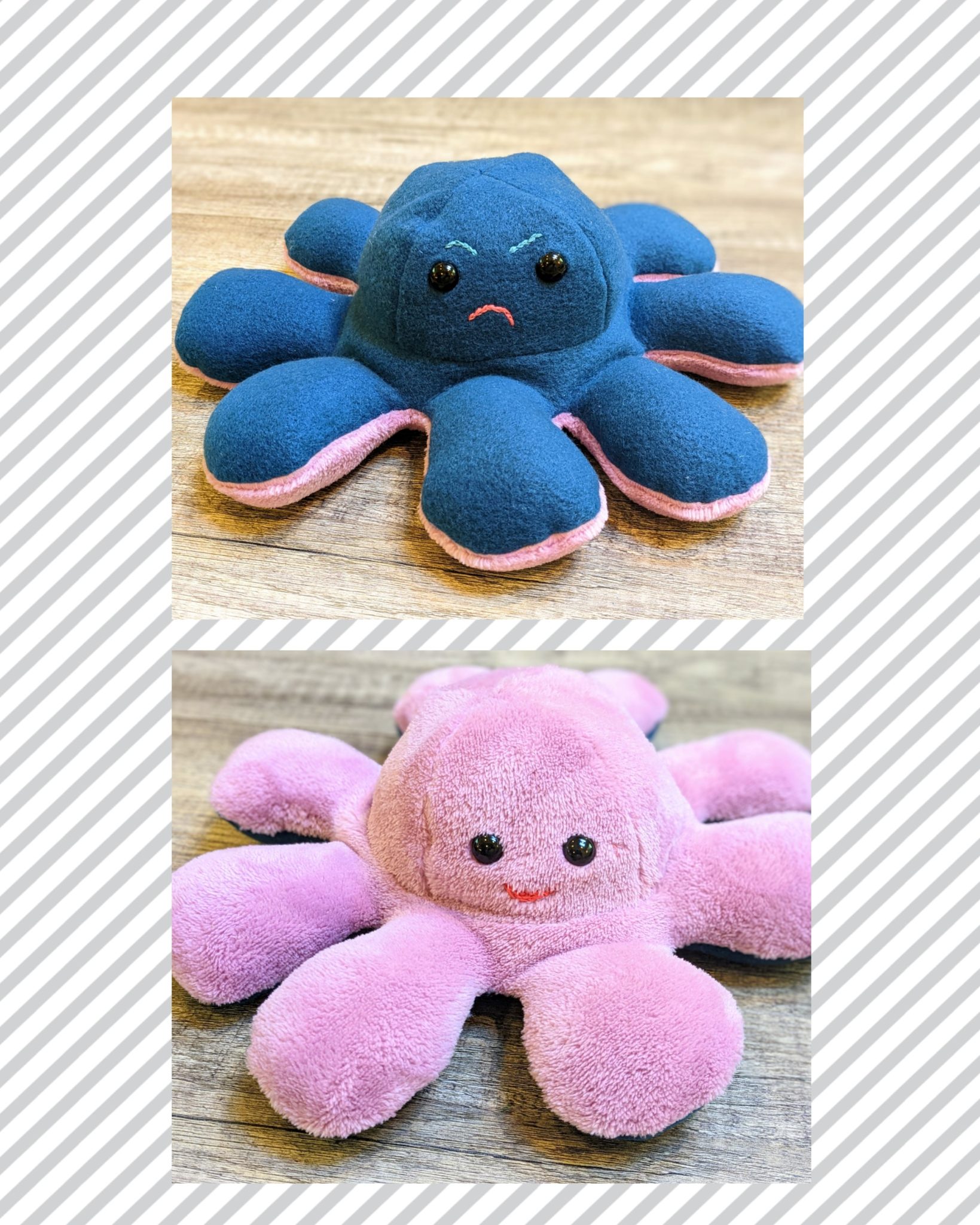 Reversible Octopus Plush - 5 out of 4 Patterns